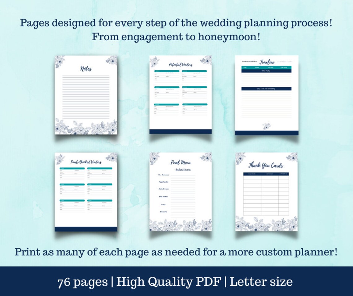 Printable Ultimate Wedding Planner and Guide: Tips Templates - Etsy