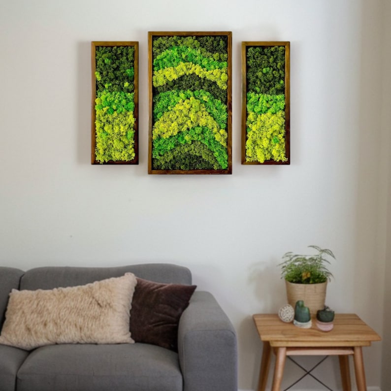 Moss Pattern Wall Art Real Moss, Zero Maintenance Eco-friendly Natural ...