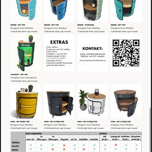 Barrel Barrel Baril Cabinet Loft Industrial Decoration Wooden Table ...