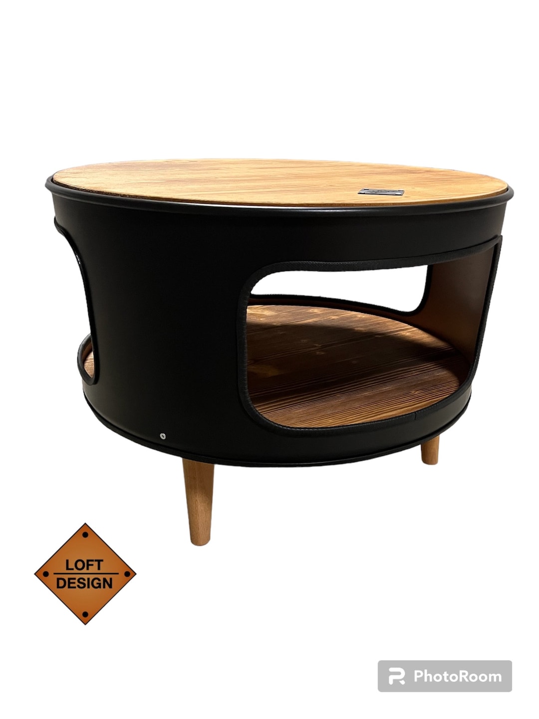 Barrel Minibar Barrel Wood Steel Whisky Shelf Coffee Table Side Table ...