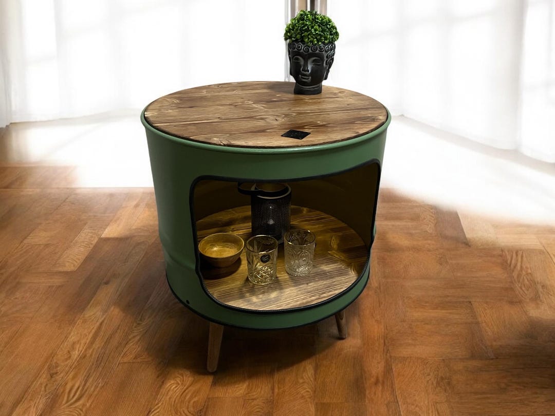 Barrel Side Table Coffee Table Oil Barrel Barrel Whisky Shelf Sideboard ...