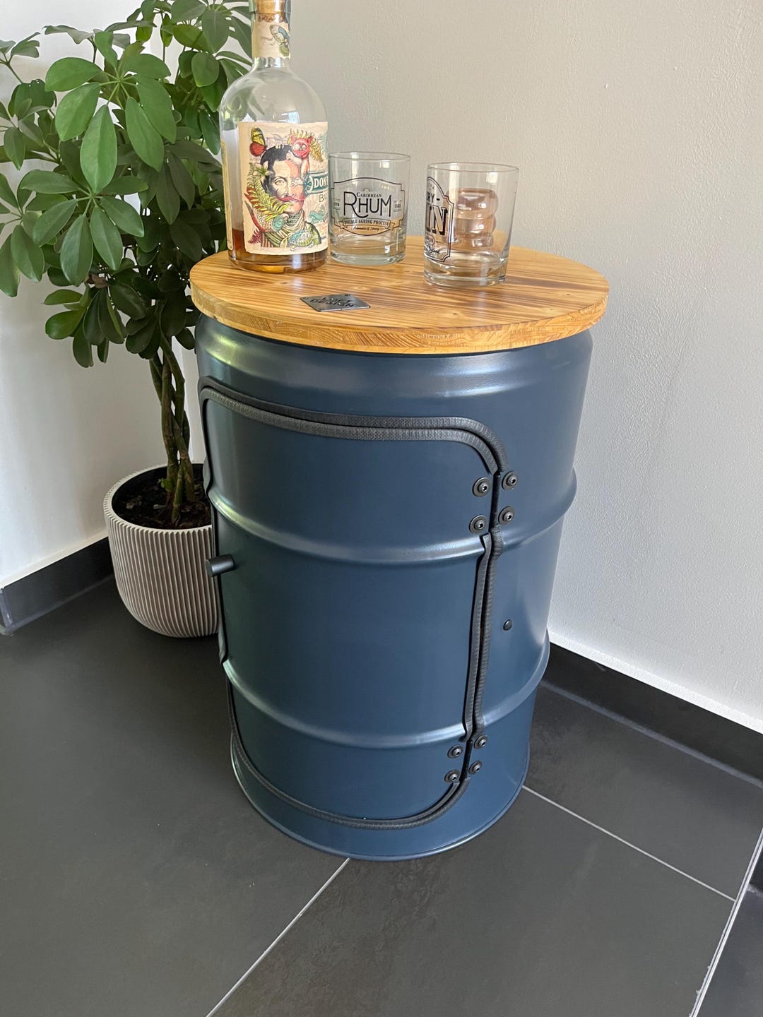 Barrel Barrel Baril Cabinet Loft Industrial Decoration Wooden Table ...