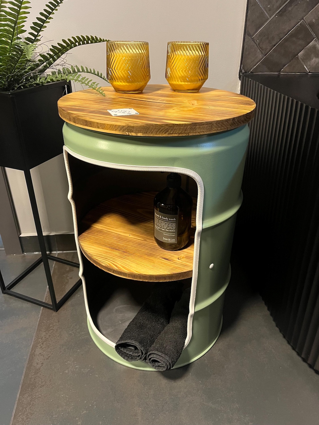 Barrel Barrel Baril Cabinet Decoration étagère Gift Coffee Table Whisky ...