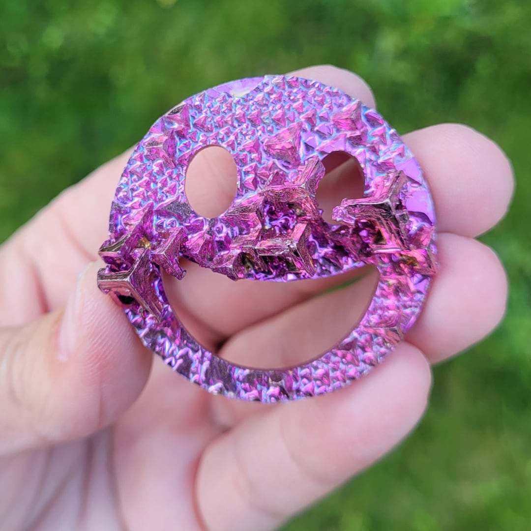 Pink Bismuth Smiling Face Shaped Cut-out, Made by the Bismuth Smith - Etsy