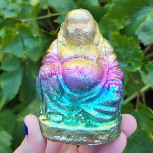 Bismuth Buddha Pen Holder in Rainbow, Made by the Bismuth Smith - Etsy