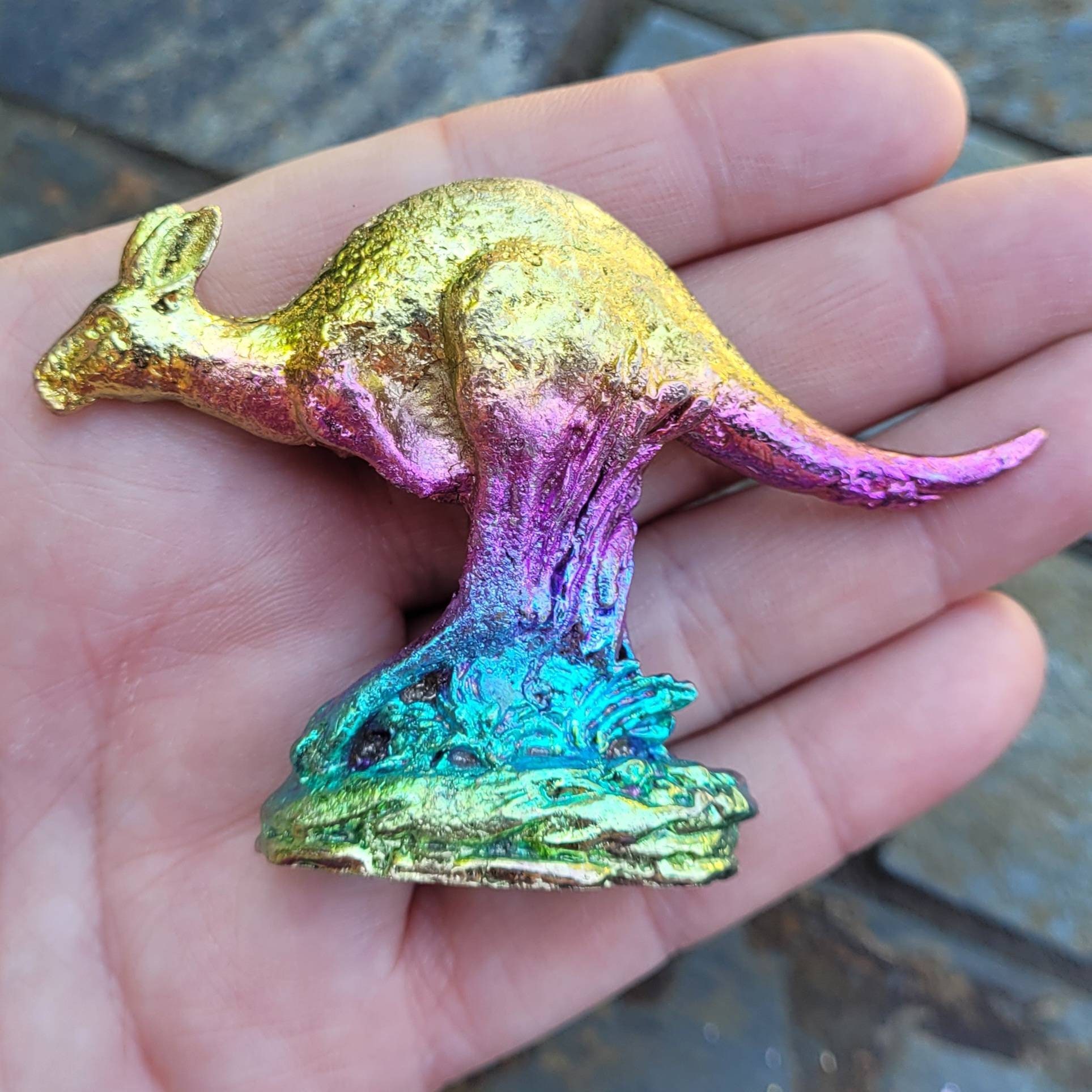 Bismuth Kangaroo in Rainbow Made by the Bismuth Smith - Etsy