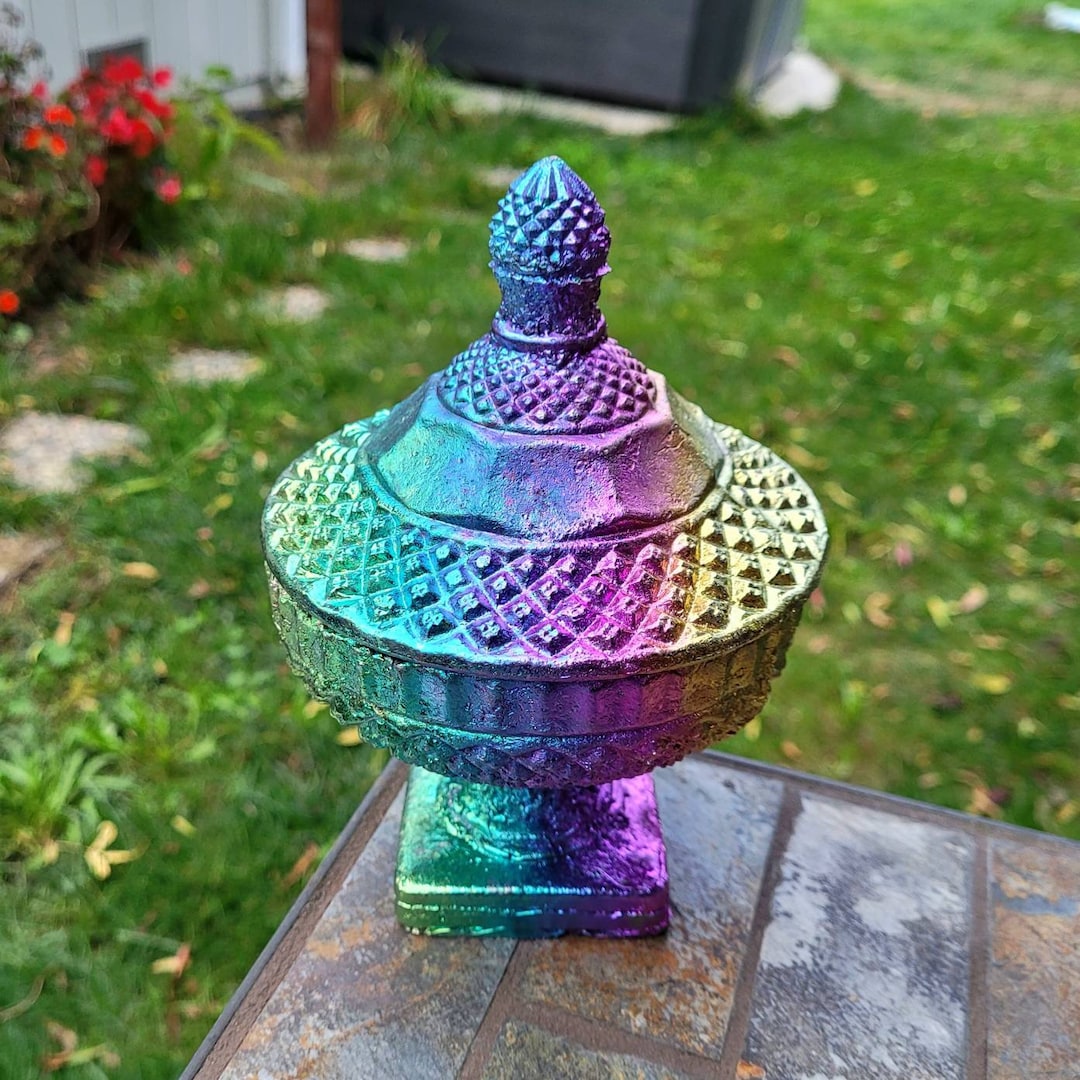 Bismuth Candy Dish in Rainbow, Made by the Bismuth Smith - Etsy