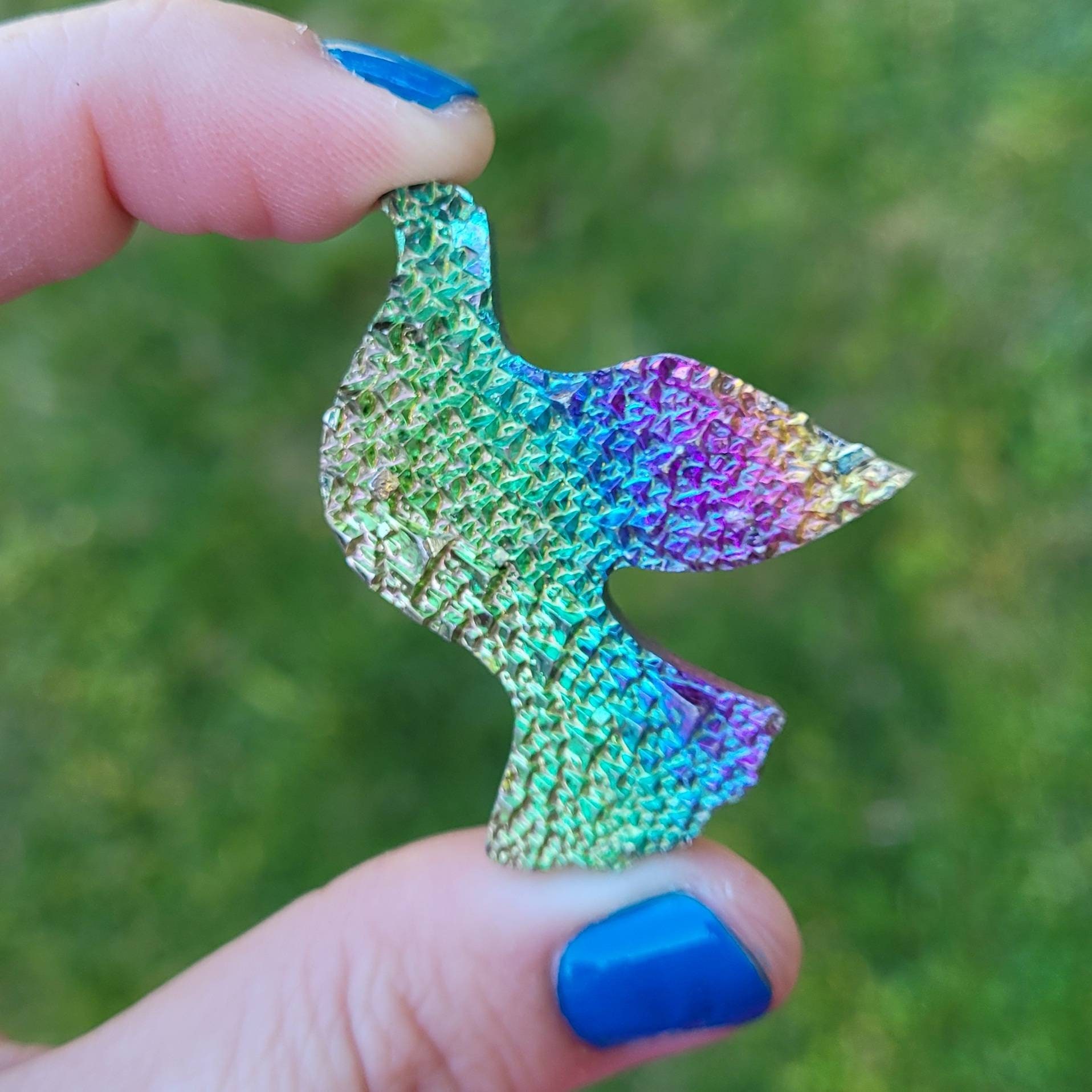 Rainbow Bismuth Dove Shaped Cut Made by the Bismuth Smith - Etsy