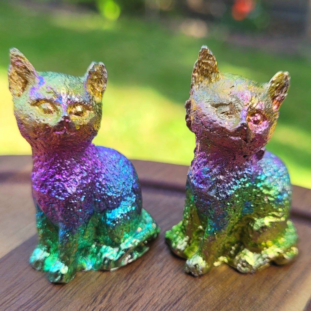 Bismuth Mini Cat in Rainbow or Other Colors, Made by the Bismuth Smith ...