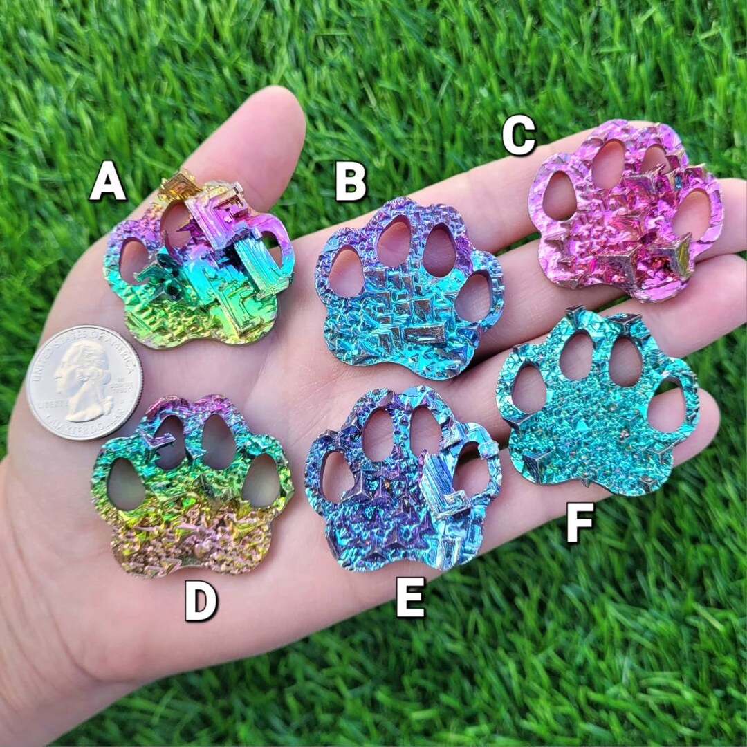 Bismuth Paw Prints in Various Colors, Made by the Bismuth Smith - Etsy