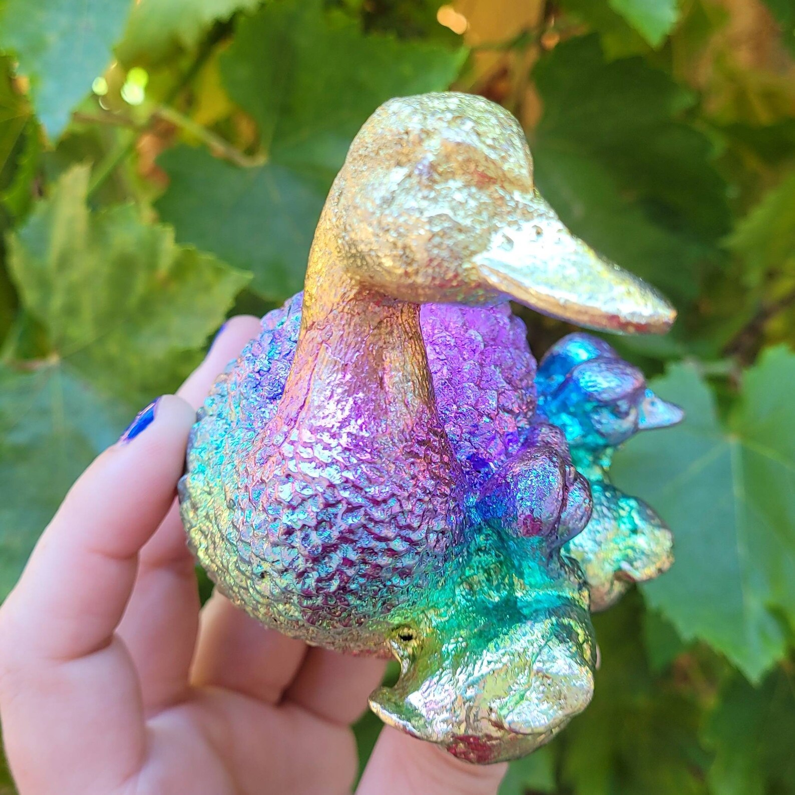 Large Rainbow Bismuth Duck Family Made by the Bismuth Smith - Etsy