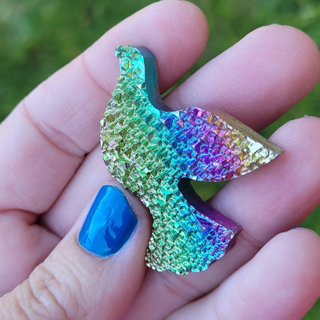 Rainbow Bismuth Dove Shaped Cut, Made by the Bismuth Smith - Etsy