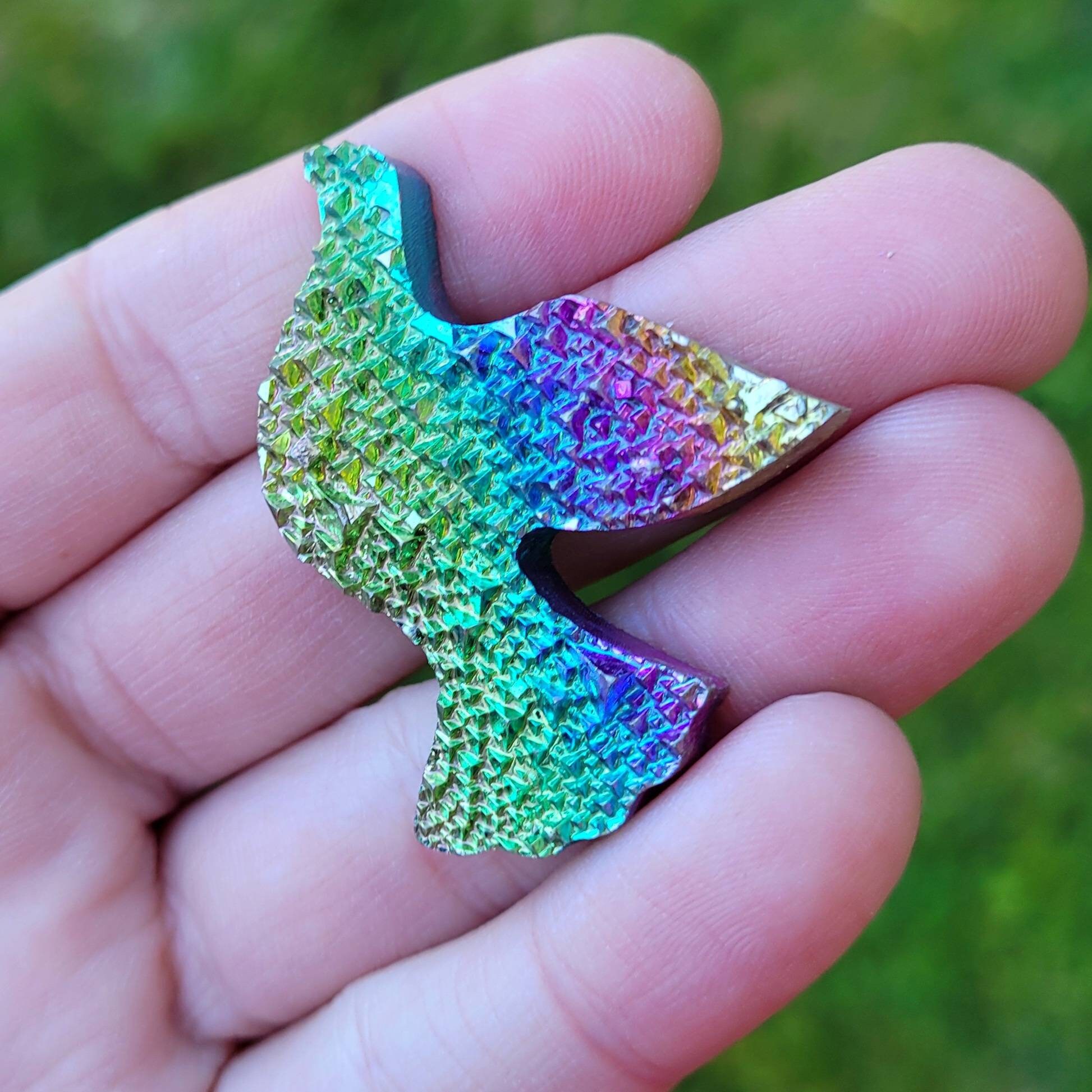 Rainbow Bismuth Dove Shaped Cut Made by the Bismuth Smith - Etsy