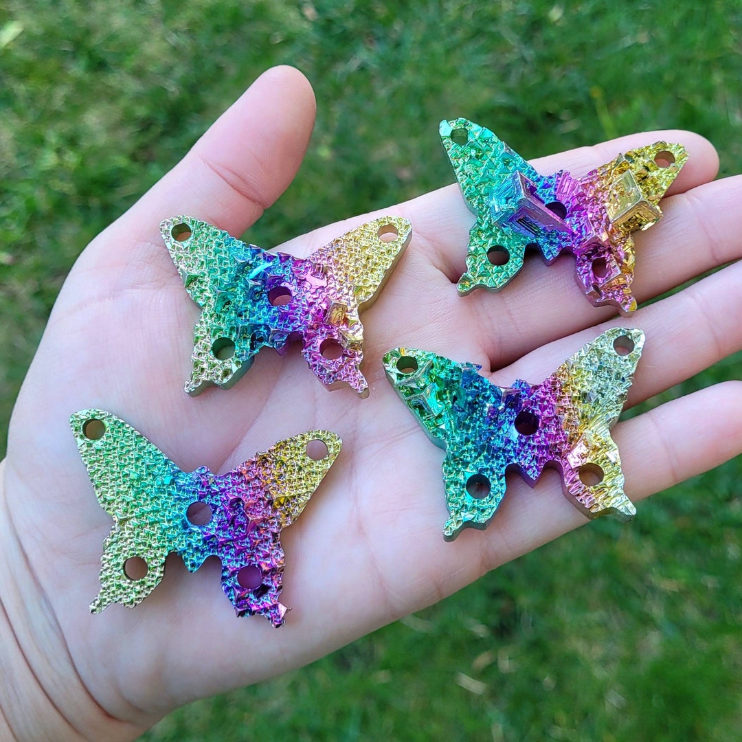Rainbow Bismuth Butterfly Cut, Made by the Bismuth Smith - Etsy