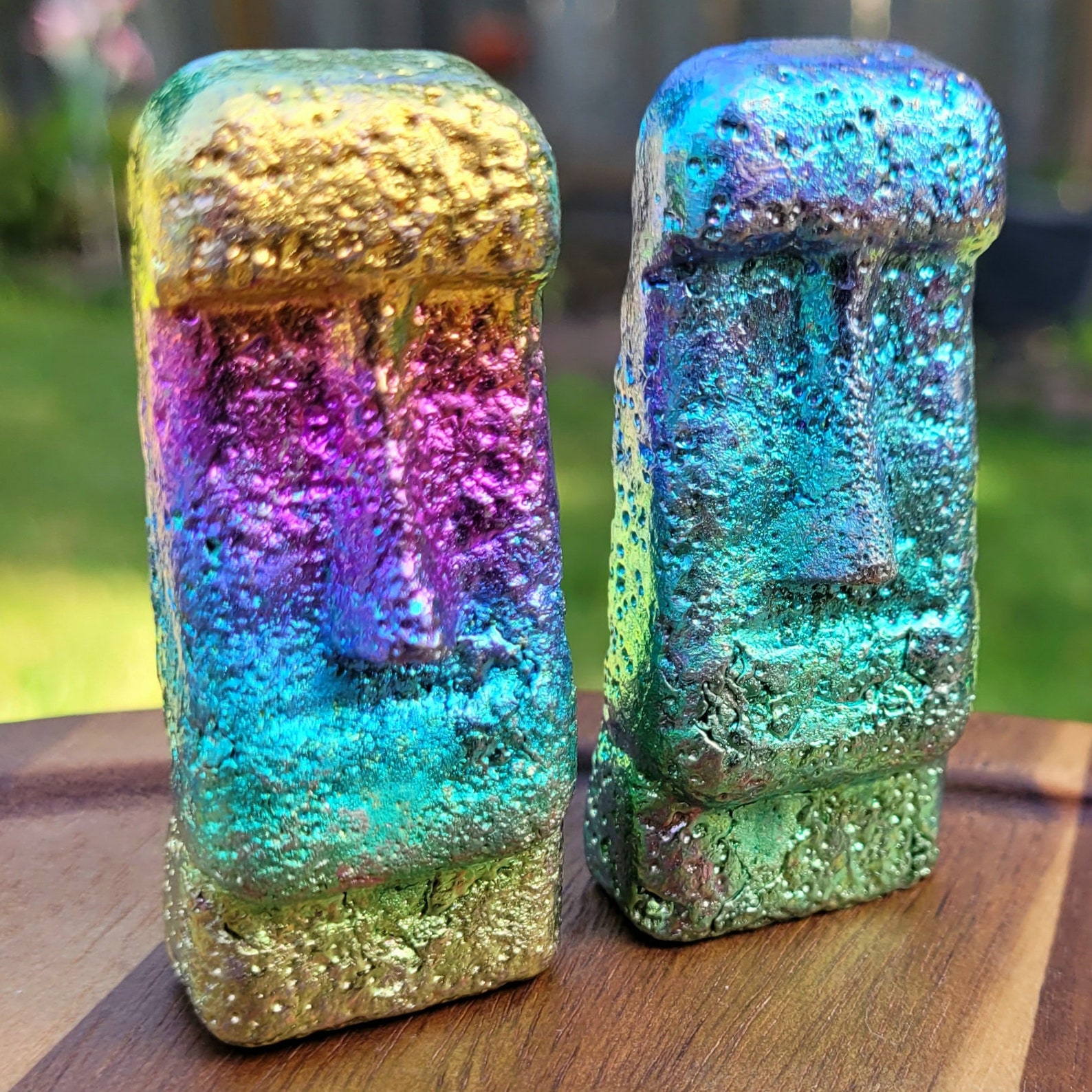 Rainbow Bismuth Moi Sculpture Made by the Bismuth Smith - Etsy