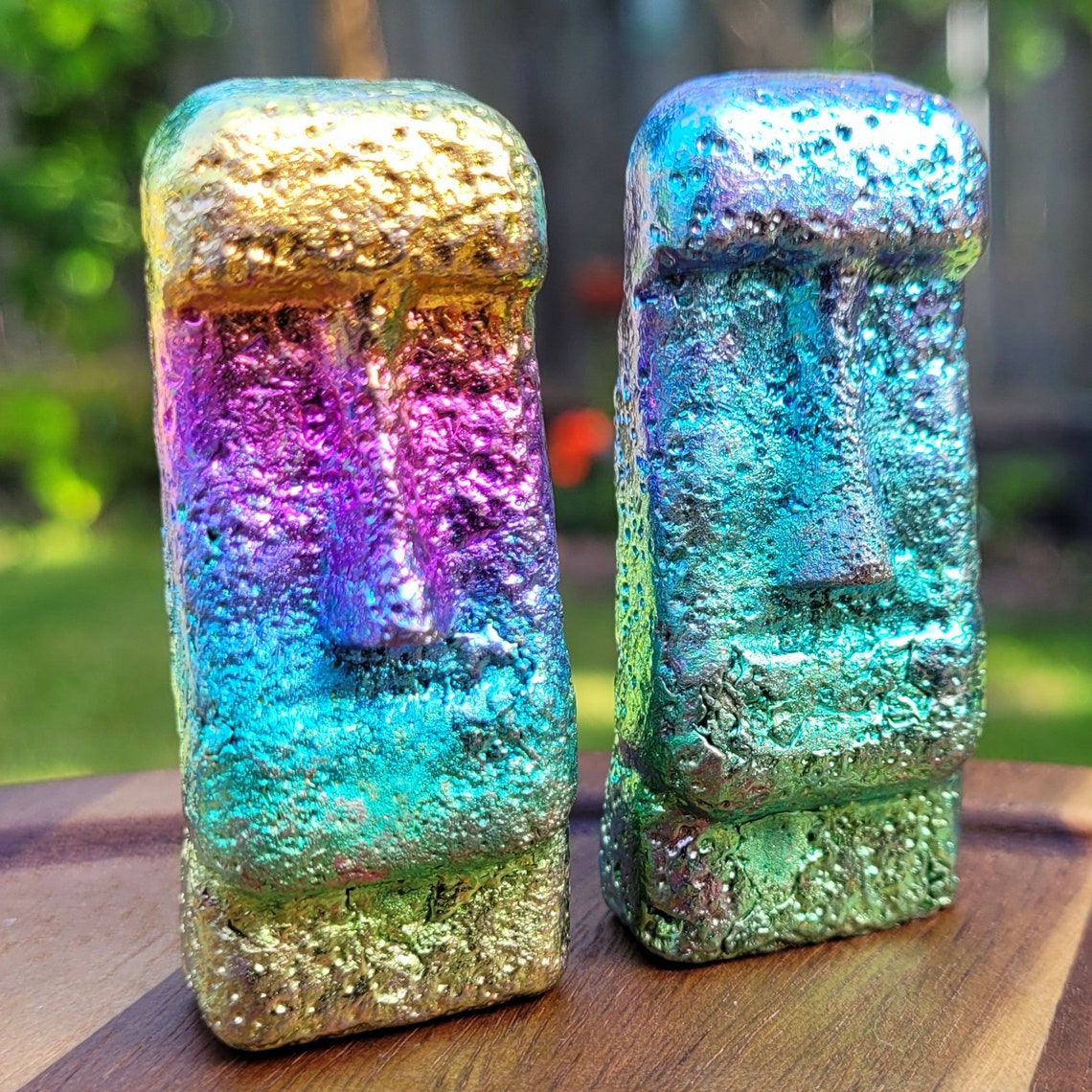 Rainbow Bismuth Moi Sculpture Made by the Bismuth Smith - Etsy