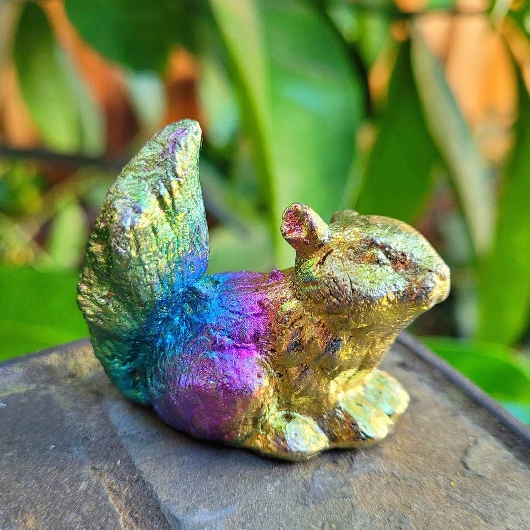 Bismuth Squirrel in Rainbow, Made by the Bismuth Smith - Etsy