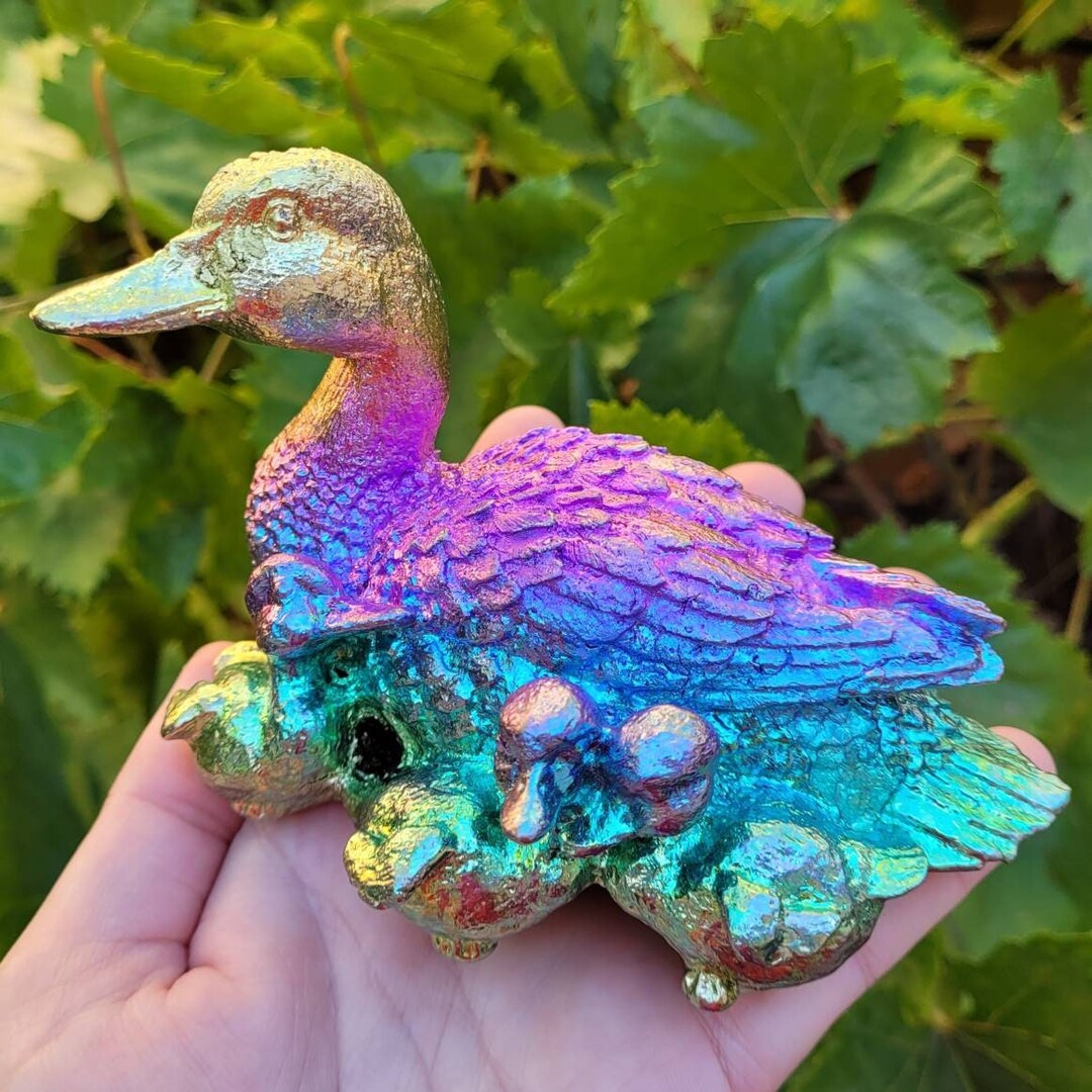 Large Rainbow Bismuth Duck Family, Made by the Bismuth Smith - Etsy