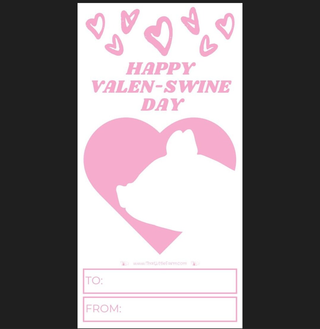 Happy Valen-swine Day Digital File (valentine Pig Card) - Etsy