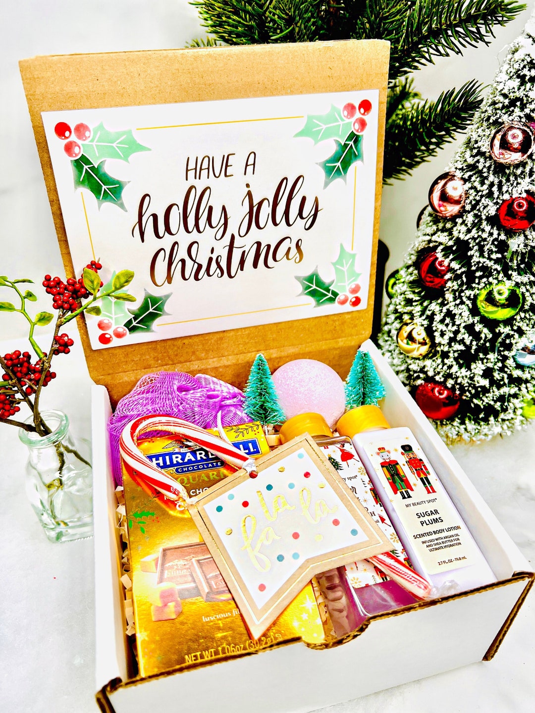 Happy Holidays Gift Set, Christmas Gift Basket, Holiday Gift Basket ...
