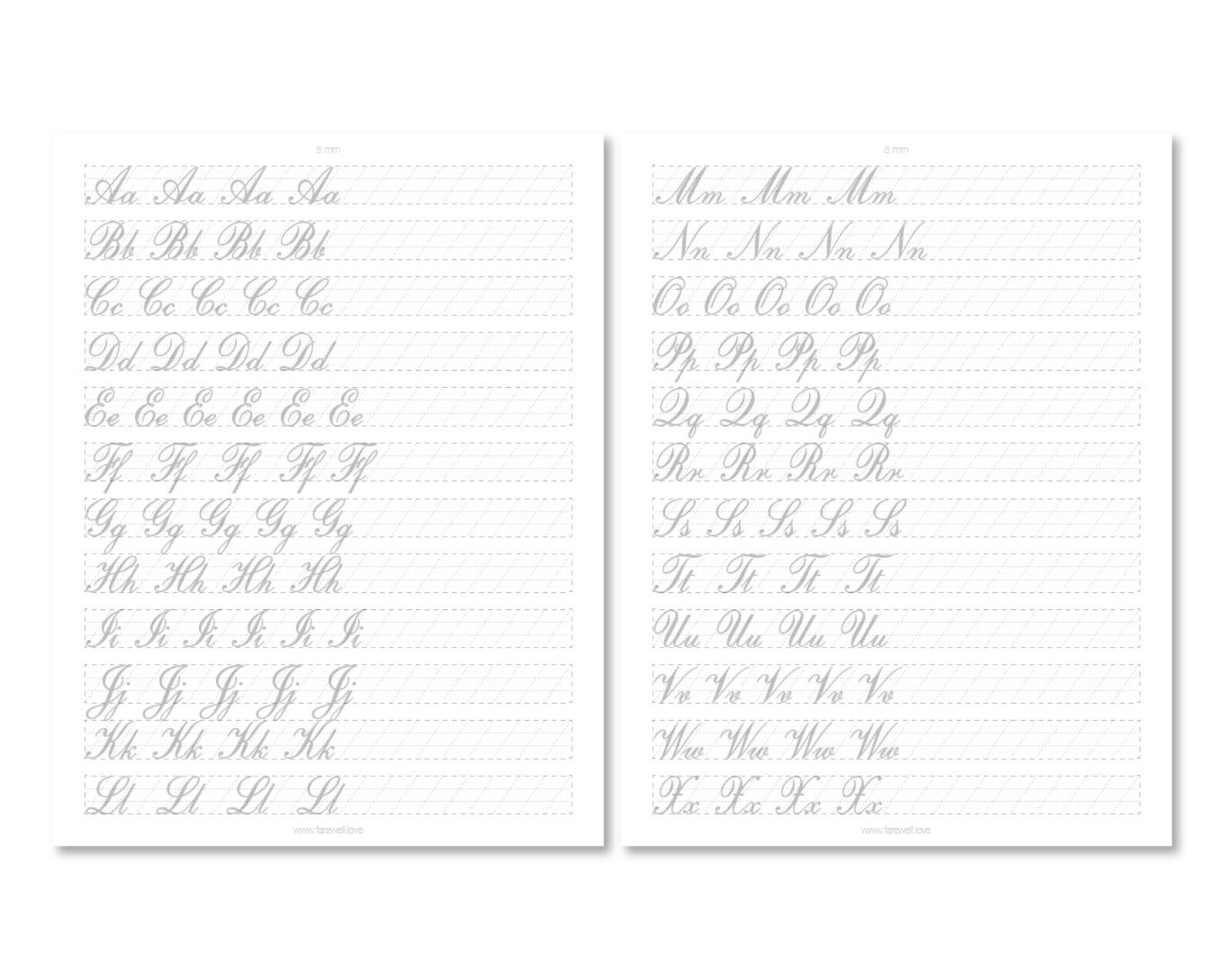 Copperplate Calligraphy Guided Practice Sheets Wedding, Events ...