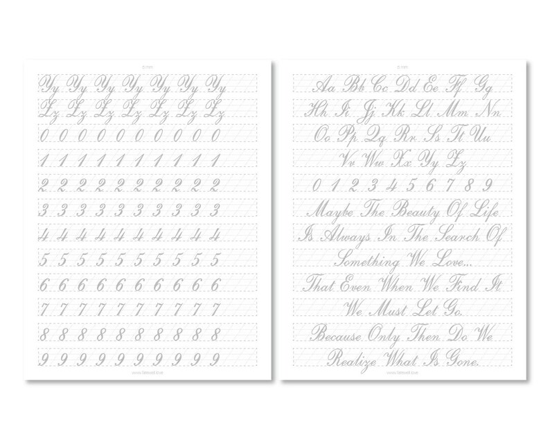 Copperplate Calligraphy Guided Practice Sheets Wedding, Events ...