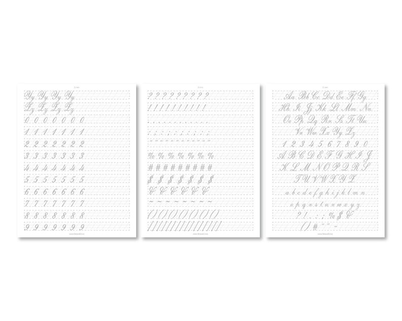 Copperplate Calligraphy Guided Practice Sheets Wedding, Events ...