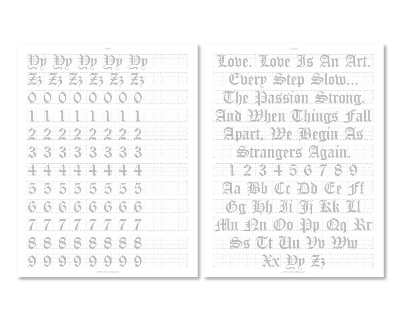 Farewell | Old School English Gothic, Calligraphy Guided Practice ...