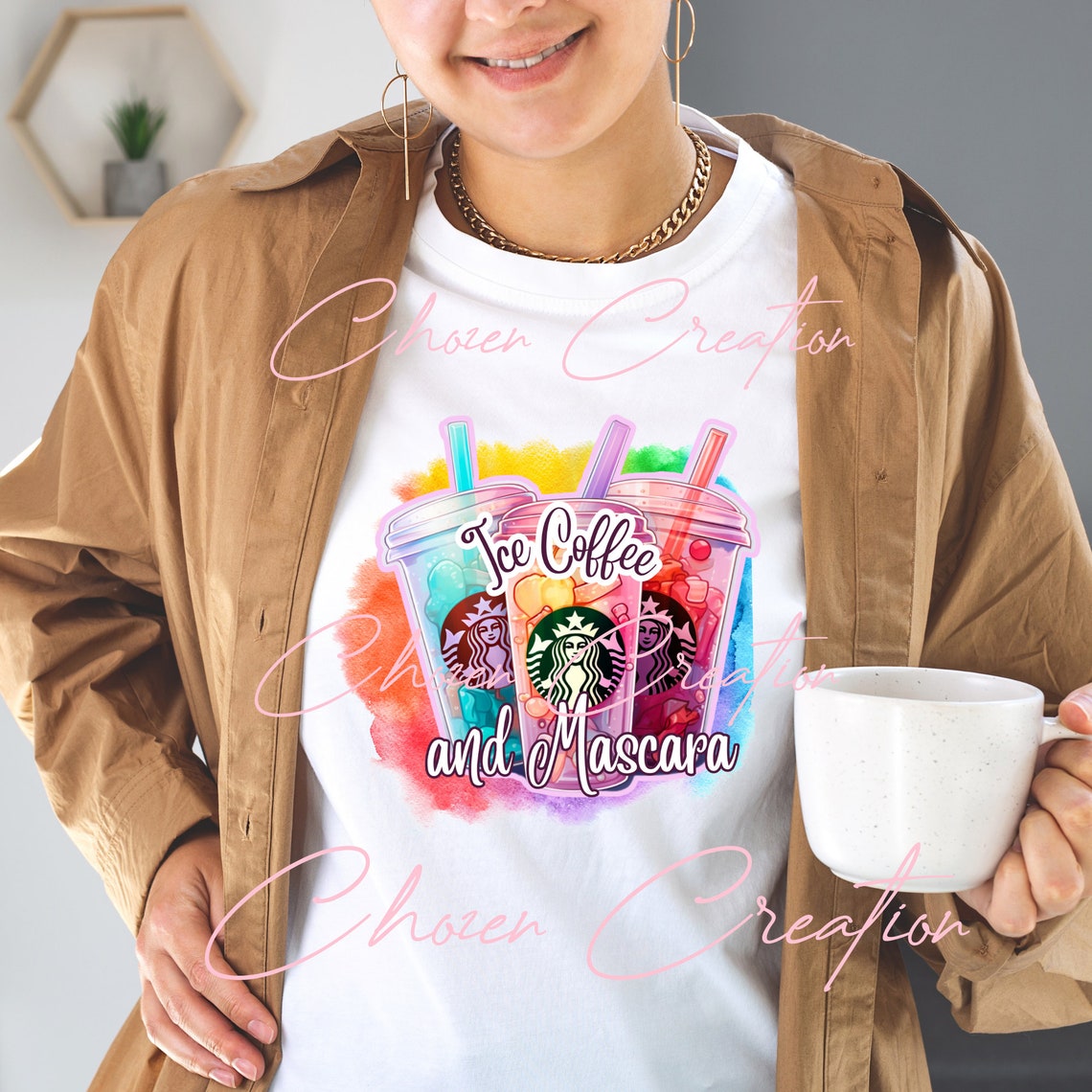 Iced Coffee Sublimation PNG JPG, Coffee Cups Png Sublimation Design ...