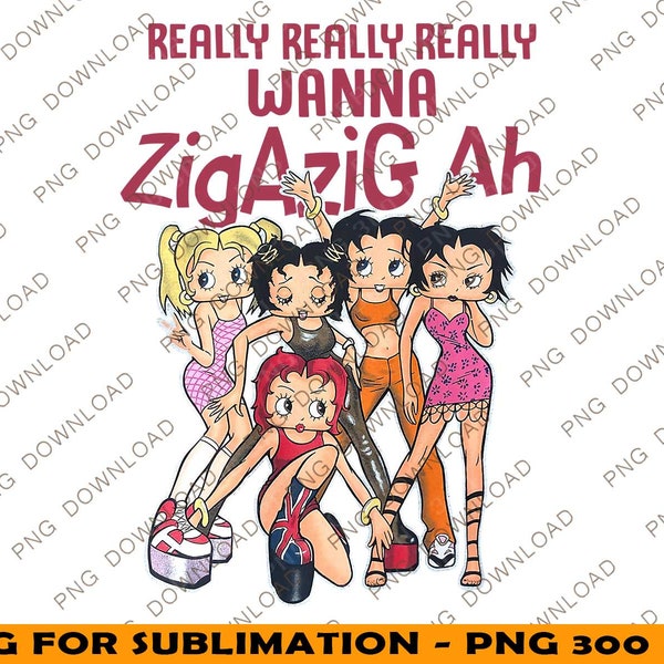 Zig Zig Ah Spice Girls Digital Print Etsy