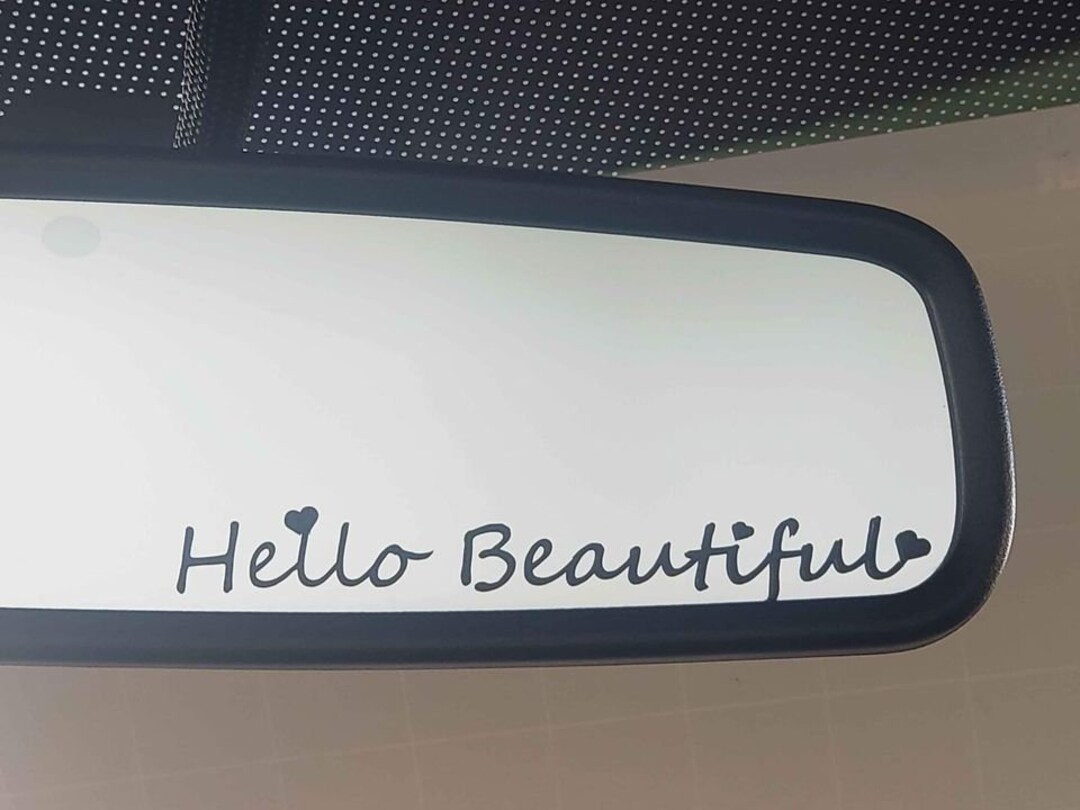 Hello Beautiful Rearview Mirror Decal - Etsy