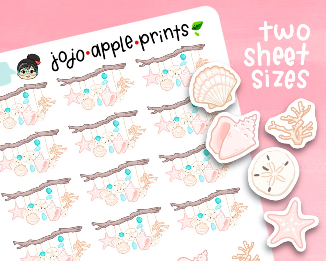 Nautical Seashell Banner Planner Stickers Decorative Header Stickers ...