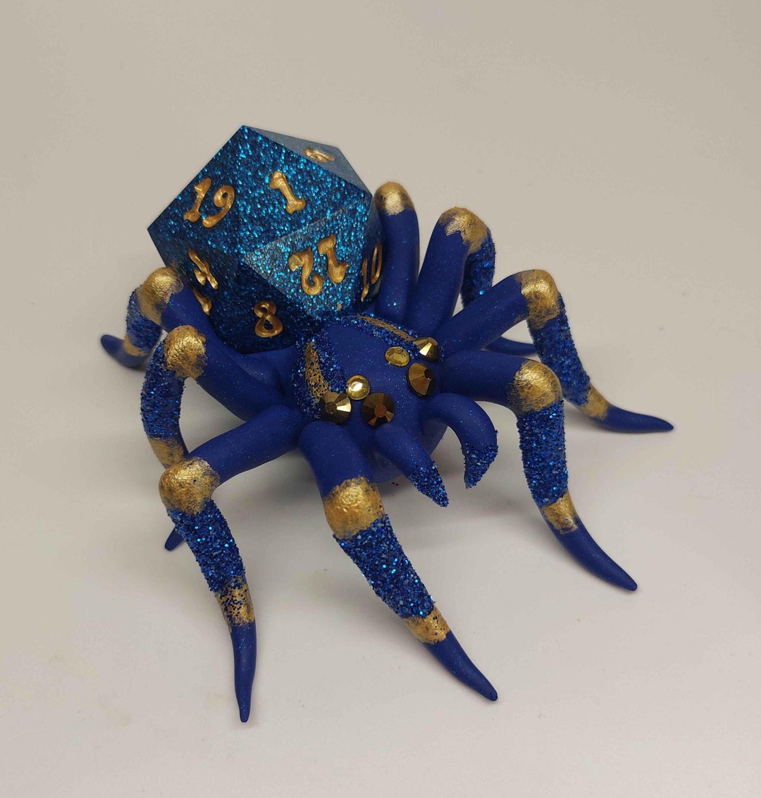 Big Blue: HUGE 50mm Chonky D20 Spider Dice Guardian - Etsy