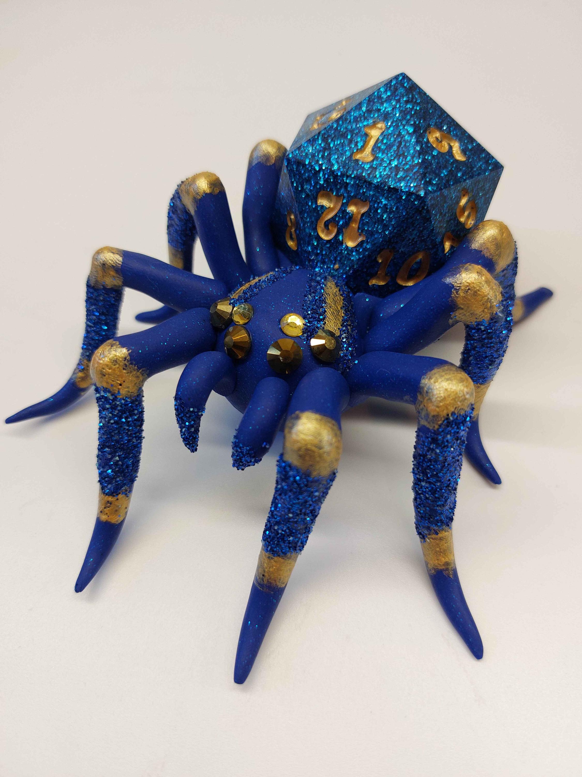 Big Blue: HUGE 50mm Chonky D20 Spider Dice Guardian - Etsy