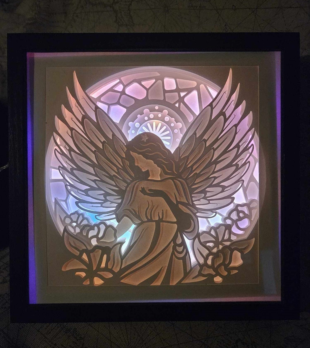Floral Angel Lightbox Shadow Box Mens Gift Womens Gift Boy Gift Girl ...