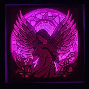 Floral Angel Lightbox Shadow Box Mens Gift Womens Gift Boy Gift Girl ...