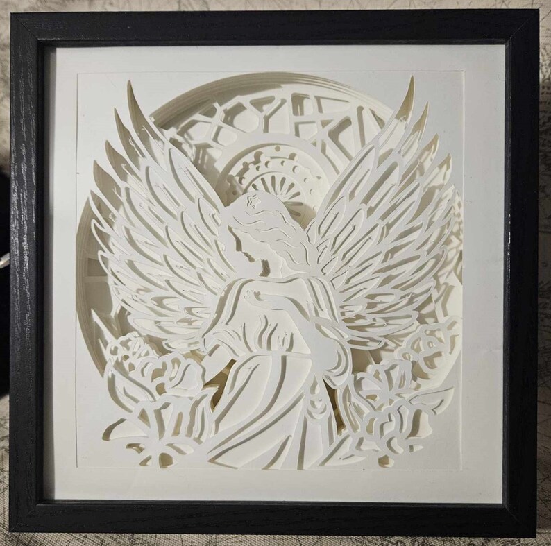 Floral Angel Lightbox Shadow Box Mens Gift Womens Gift Boy Gift Girl ...
