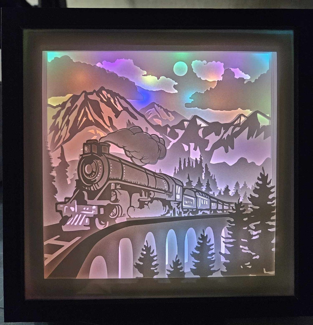 Train Lightbox Shadow Box Mens Gift Womens Gift Boy Gift Girl Gift - Etsy