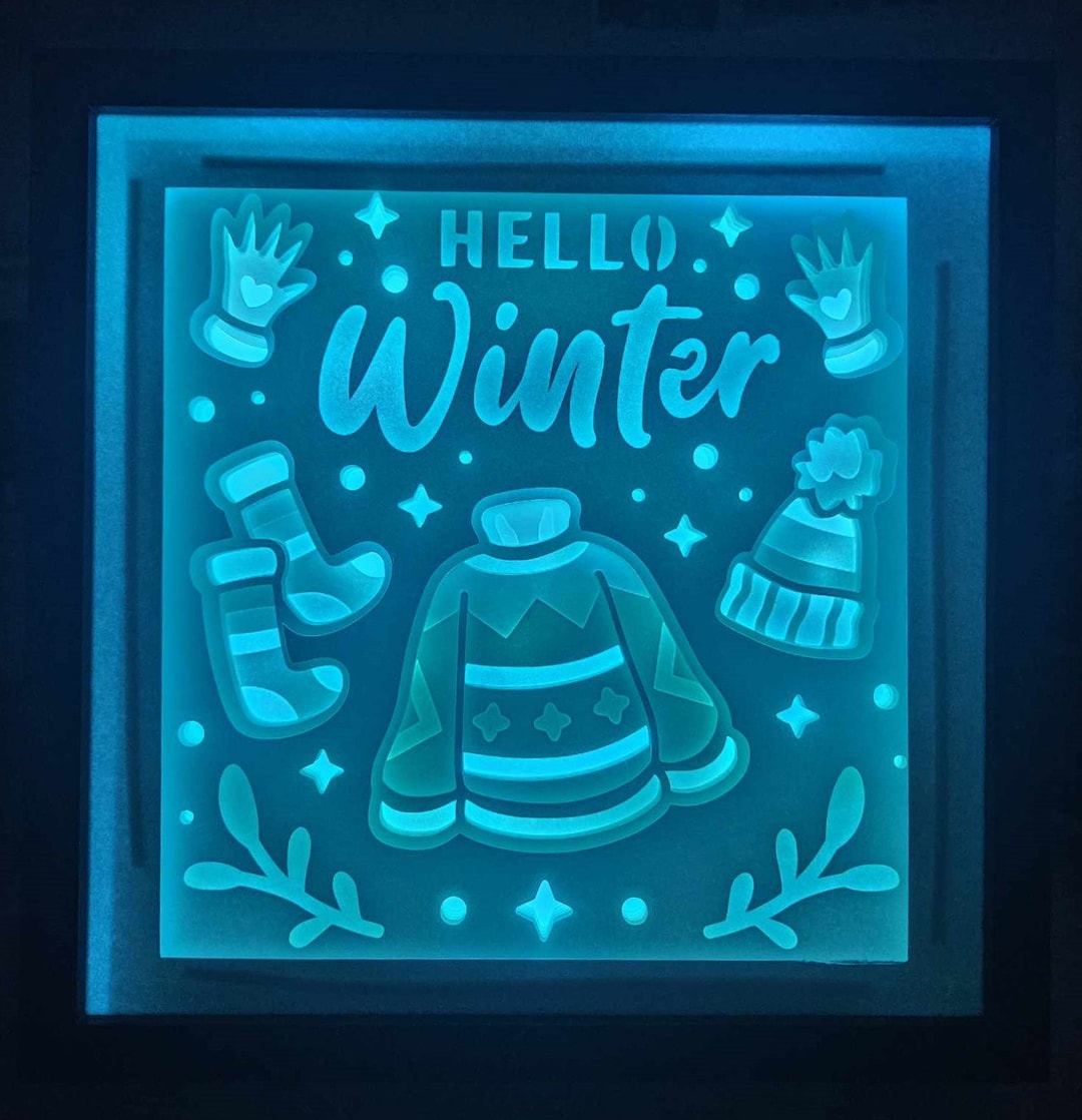 Hello Winter Lightbox, Shadow Box, Seasonal Decor, Unique Christmas ...
