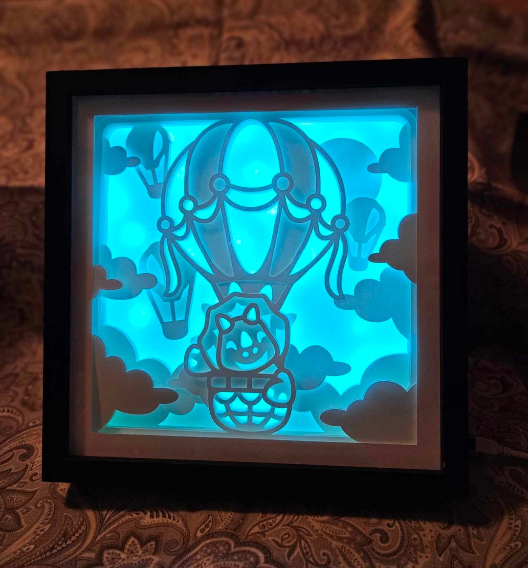 Triceratops Lightbox, Shadow Box, Nursery Light, Baby Gift, Baby Shower ...
