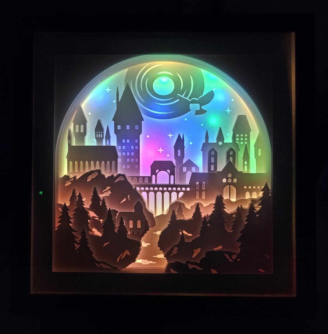 Castle Lightbox, Shadow Box, Unique Christmas Gift, Handmade Holiday ...