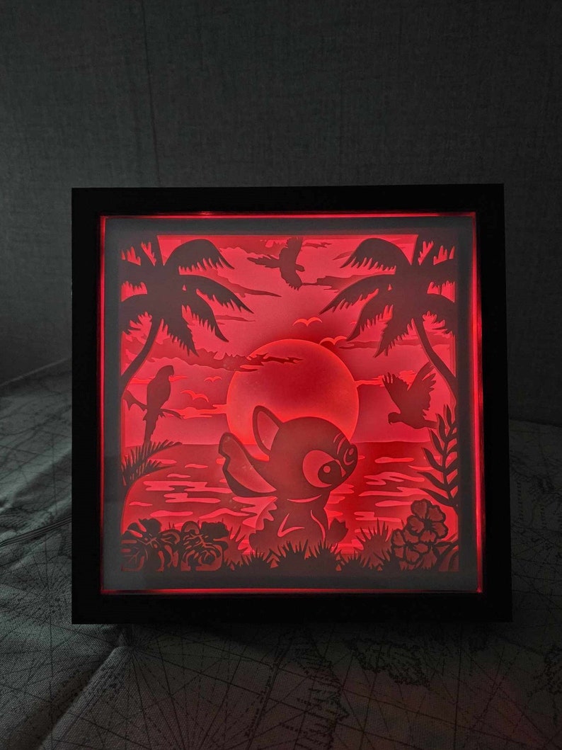 Blue Alien Light Box Shadow Box Home Decor Valentines Gift - Etsy