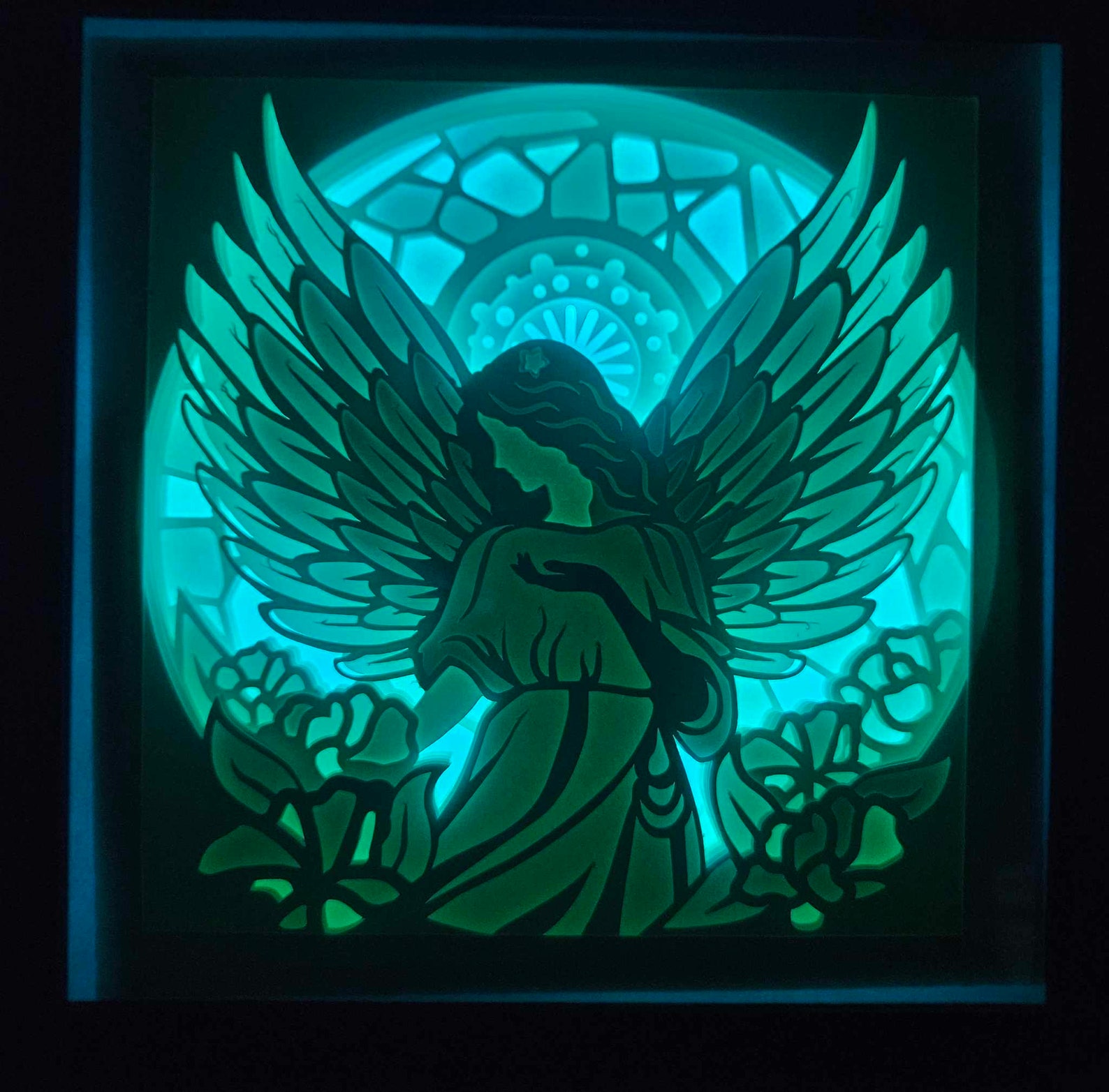 Floral Angel Lightbox Shadow Box Mens Gift Womens Gift Boy Gift Girl ...