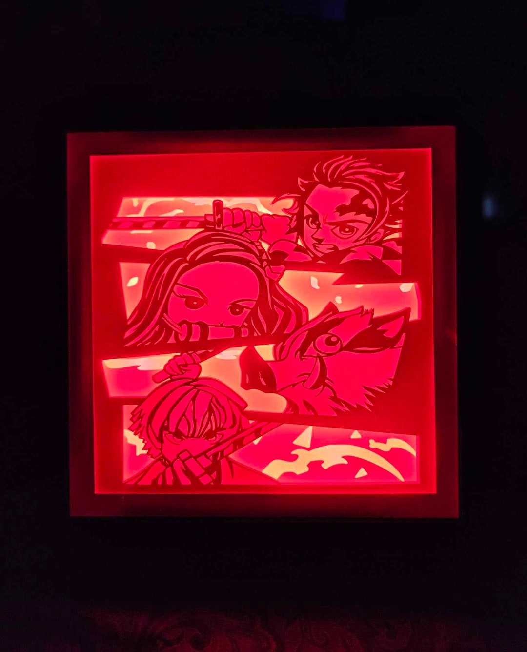 Demon Anime Lightbox Shadow Box Mens Gift Womens Gift Boy Gift Girl ...
