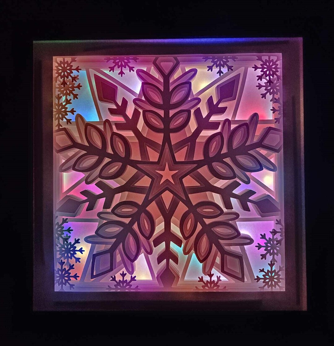 Snowflake Lightbox, Shadow Box, Seasonal Decor, Unique Christmas Gift ...