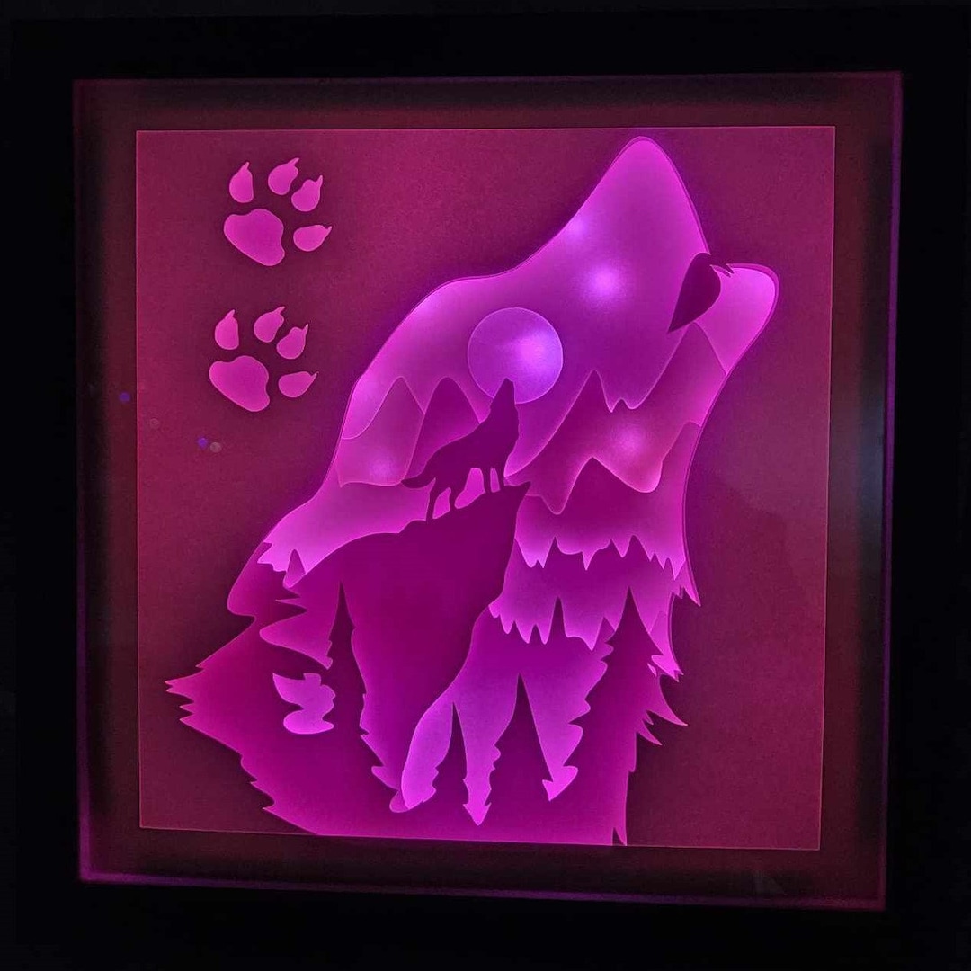 Wolf Lightbox Shadow Box Mens Gift Womens Gift Boy Gift Girl Gift - Etsy