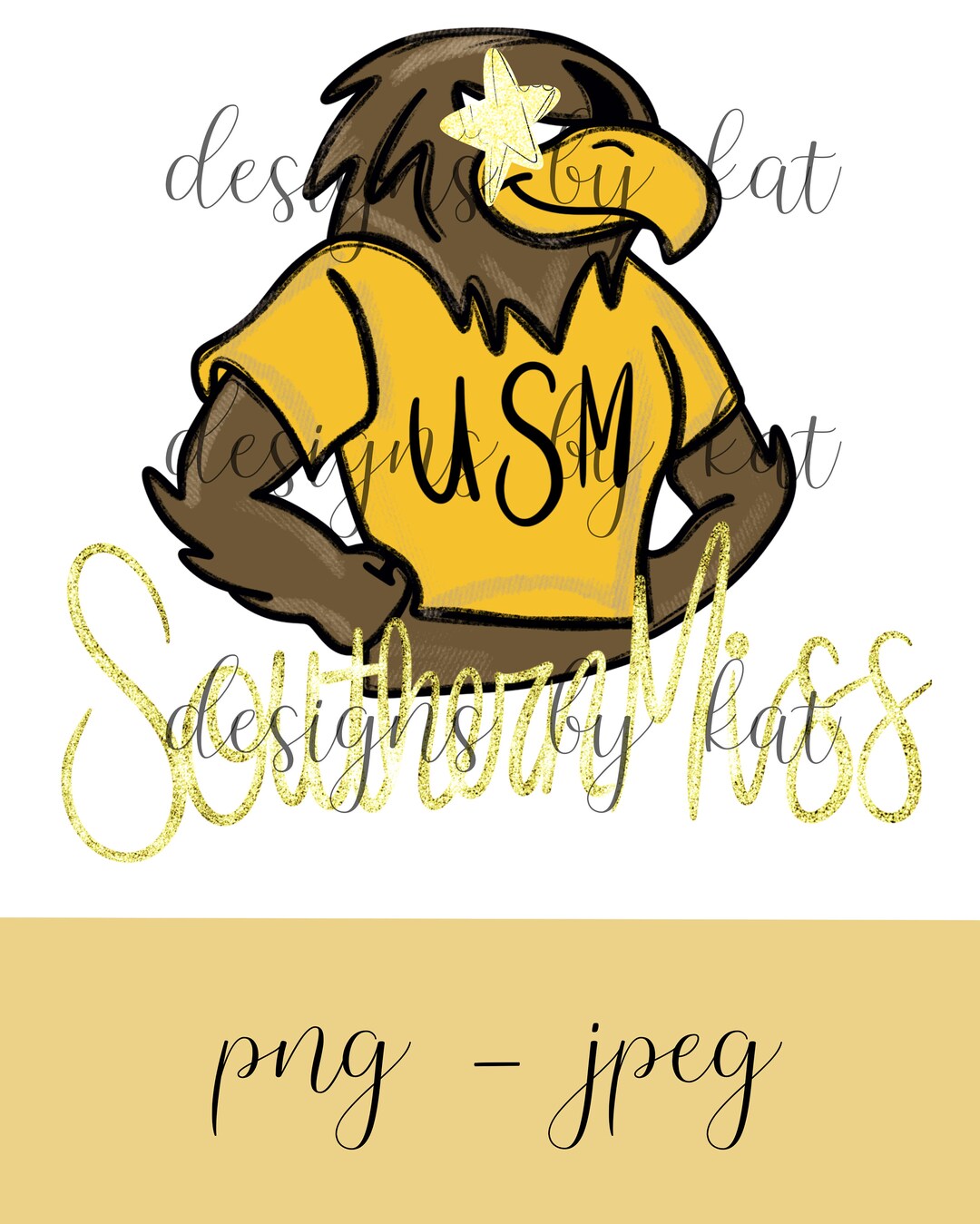Southern Miss Eagles Sublimation Design, Png, Trending and Preppy ...