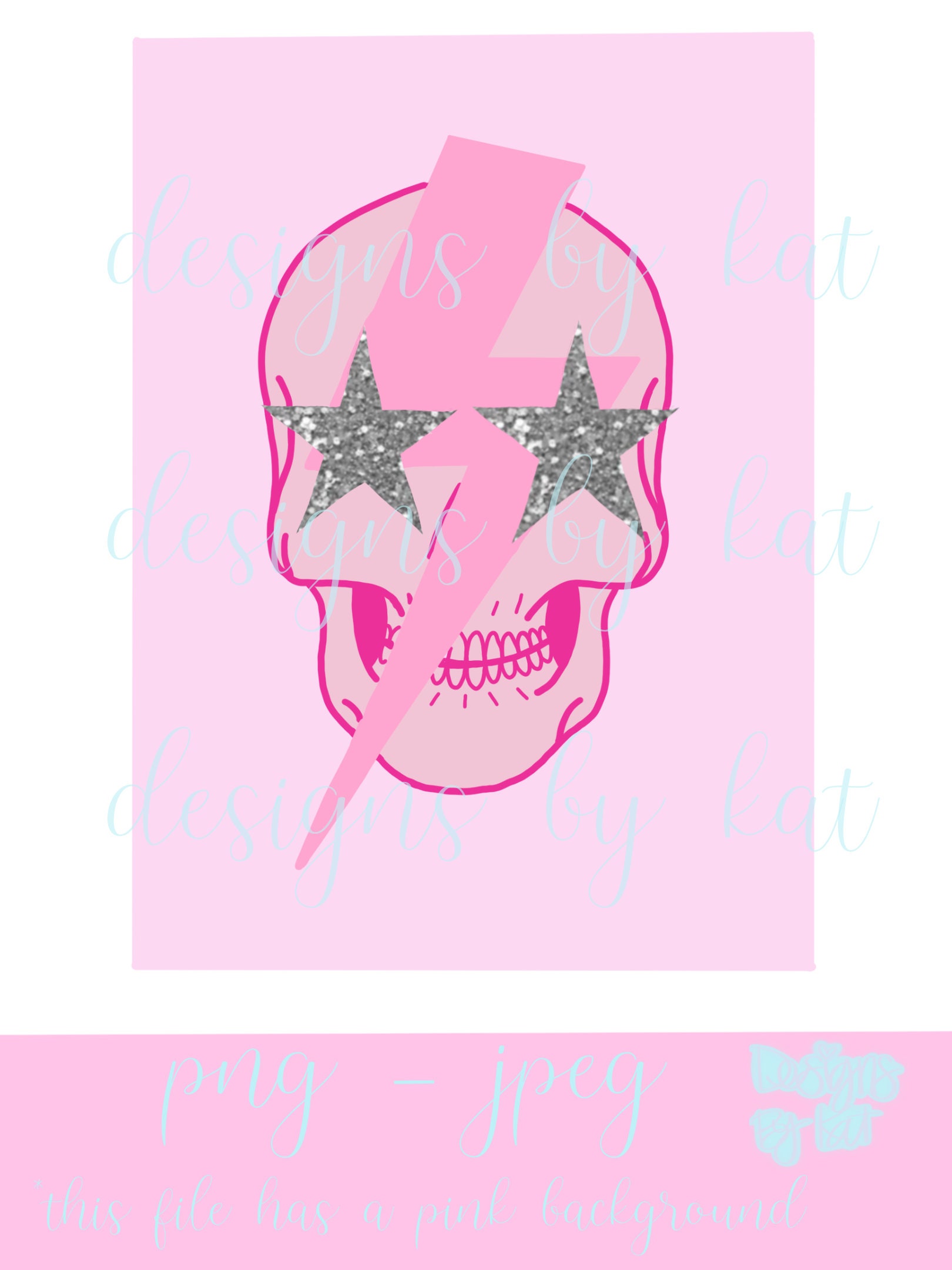 Preppy Glitter Skull Png Download Digital File Sublimation - Etsy