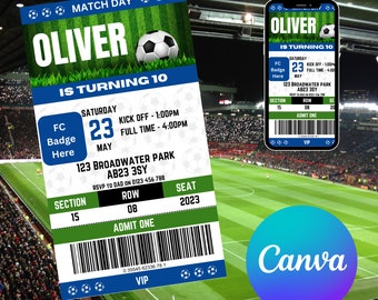 ARSENAL PARTY INVITATION | Football Party Invitation | Kids Soccer ...