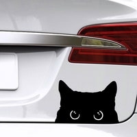 Peeking Black Cat Decal | Car Window Decal | Cute Car Decal | Cat Mom ...